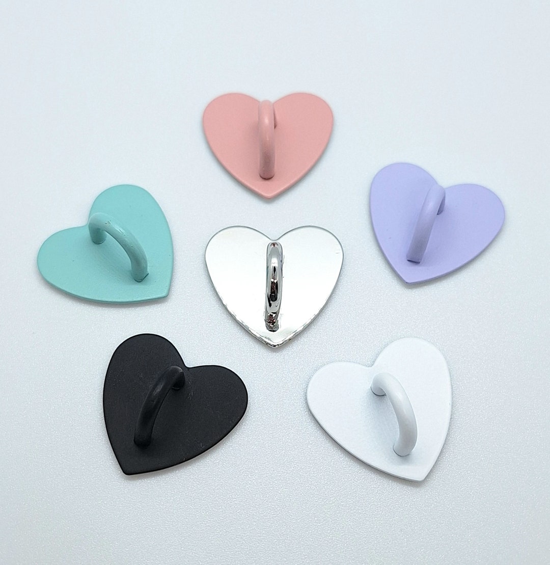Phone Charm Hook Adhesive Metal Heart Hook Cute K-pop Kawaii Style ...