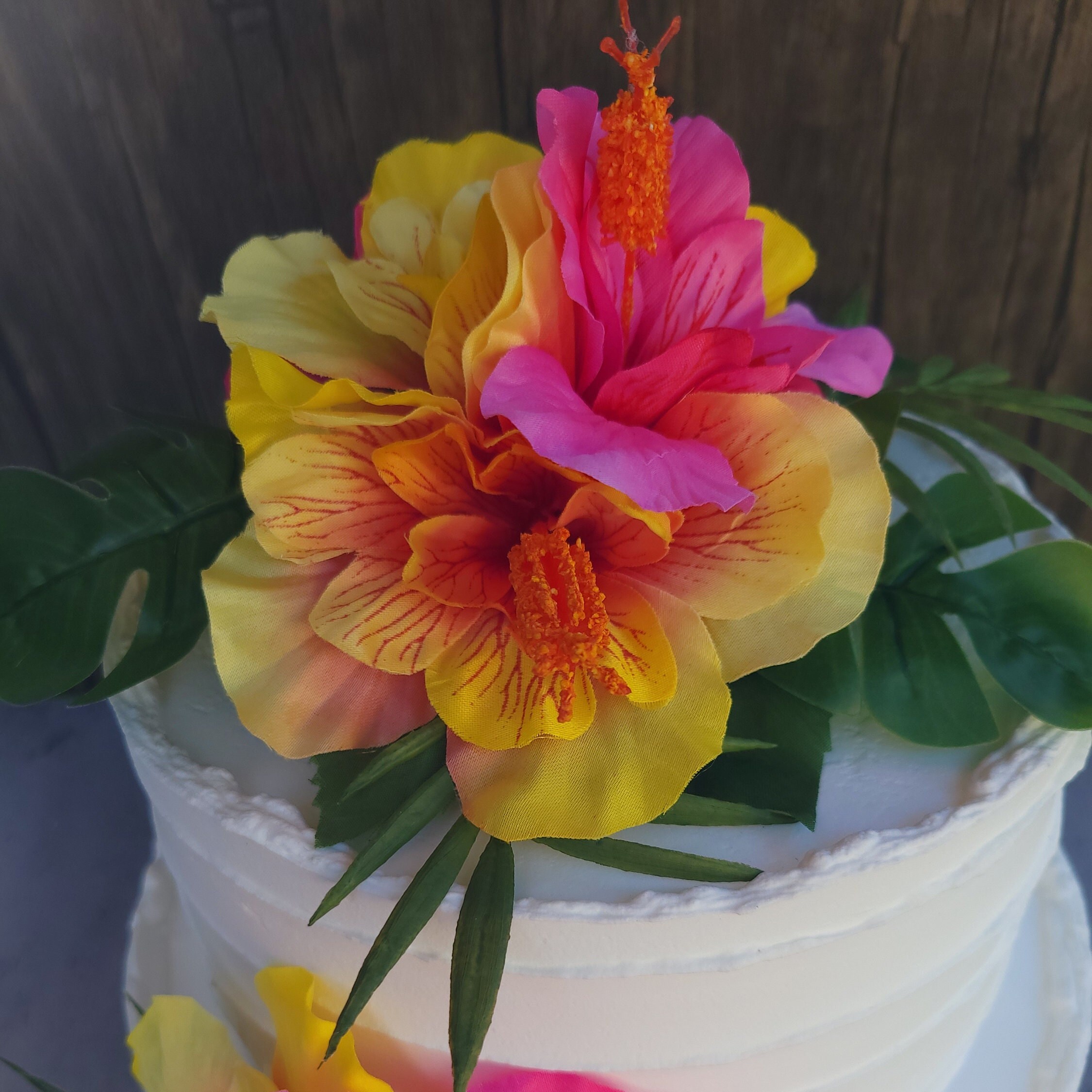 Tropical Cake Topper Tropical Wedding Cake Topper Hibiscus - Etsy