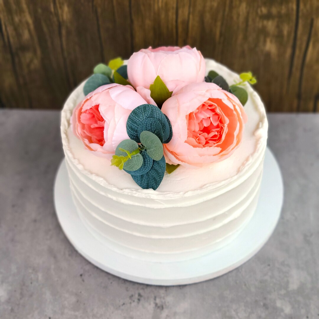 Peony Cake Topper, Peony Silk Cake Decoration, Baby Shower Cake ...