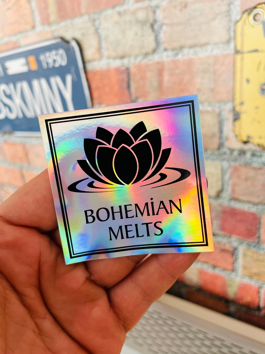 Square Rainbow Holographic Vinyl Stickers – Bulk Shiny Holo Labels ...