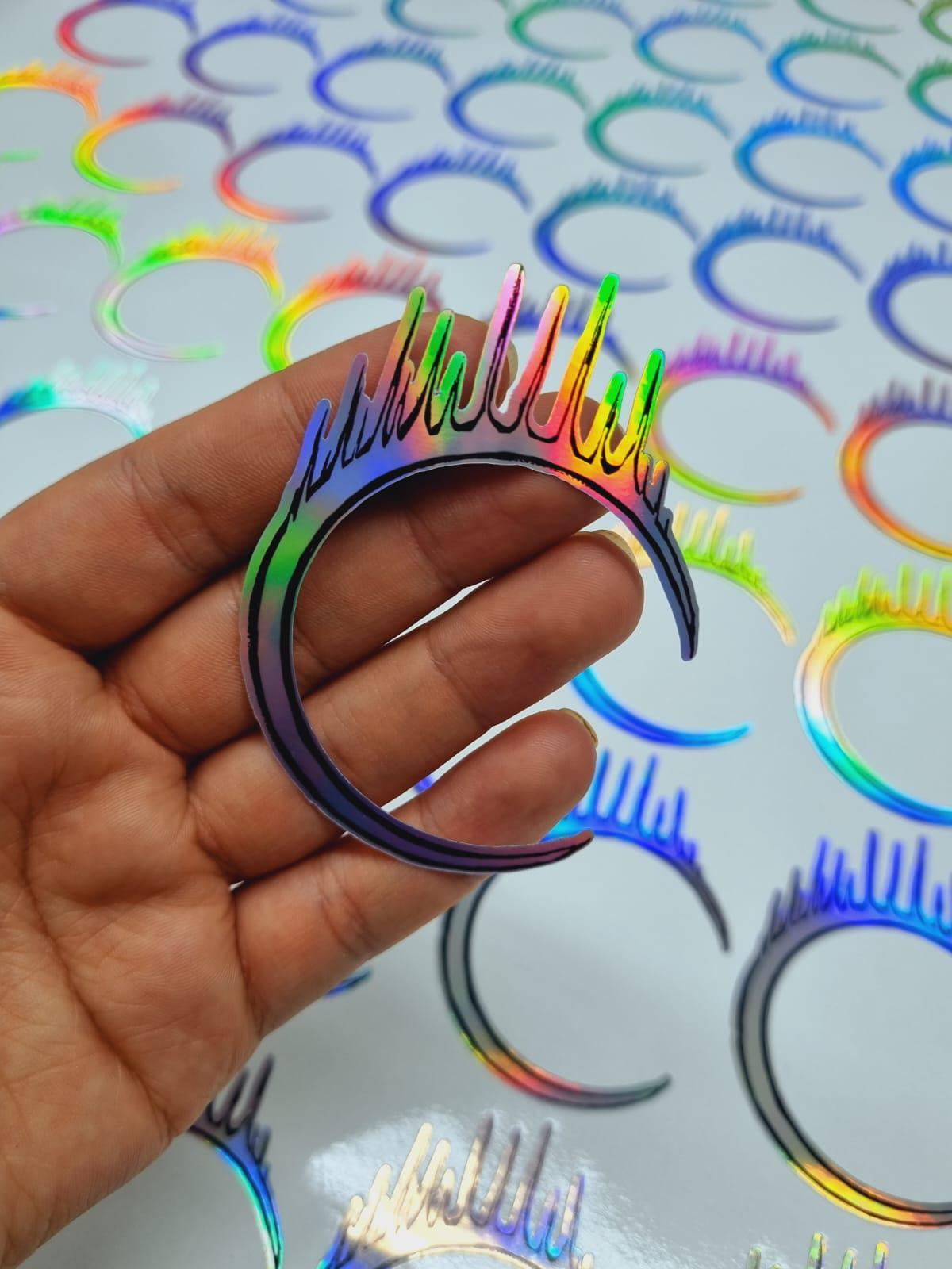 Square Rainbow Holographic Vinyl Stickers – Bulk Shiny Holo Labels ...