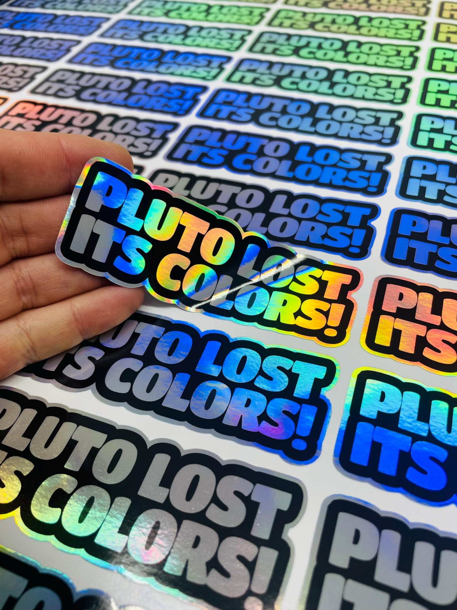 Square Rainbow Holographic Vinyl Stickers – Bulk Shiny Holo Labels ...