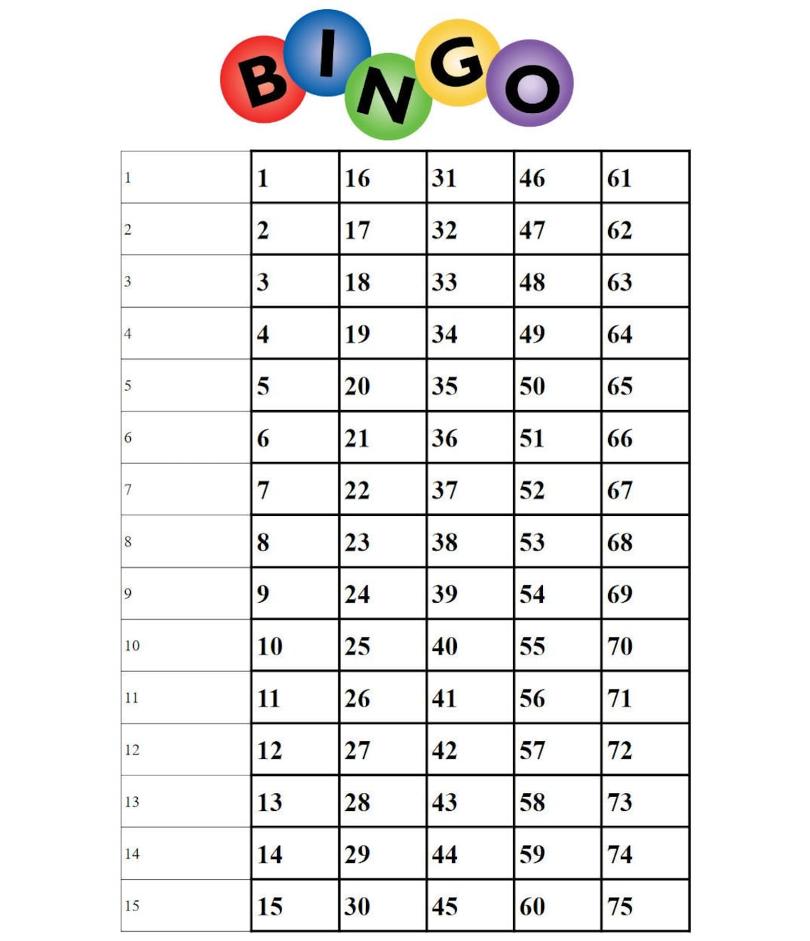 15 Line BINGO - Etsy