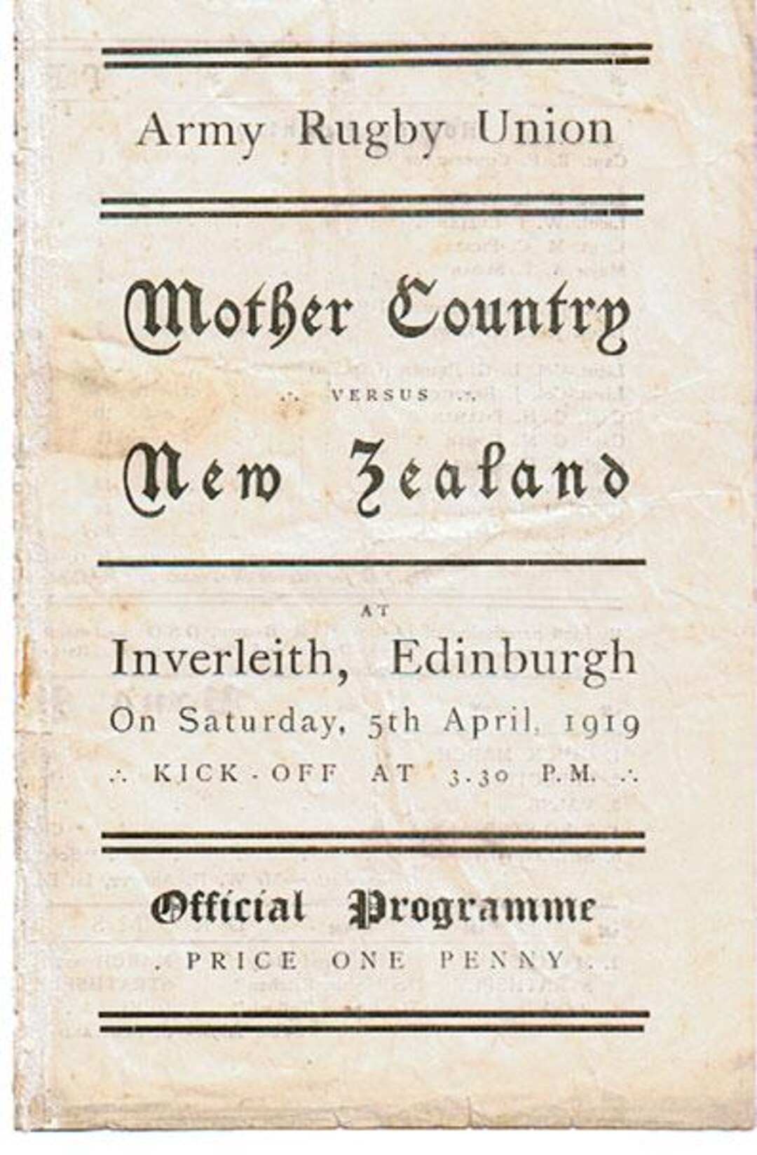 Historic Rugby Poster - the Mother Country Vs New Zealand 1919. - Etsy