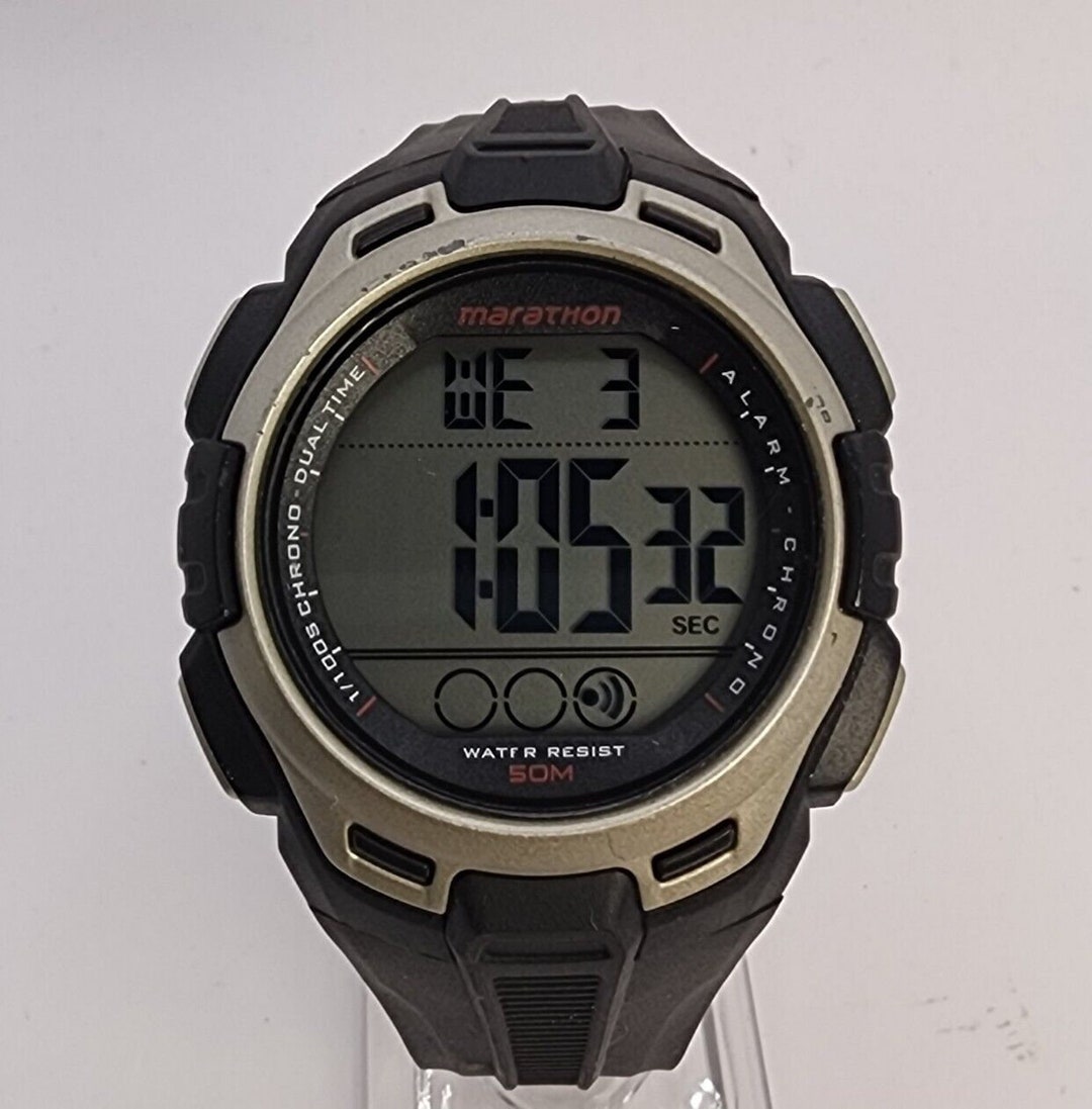 Marathon M083 Digital Watch Men Black Timer Indiglo 50M Water Resistant ...