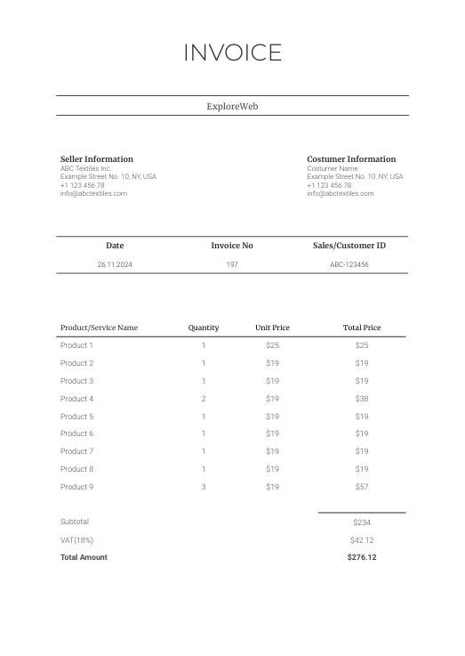Invoice & Return Form Template Bundle Editable Invoice and Return Form ...