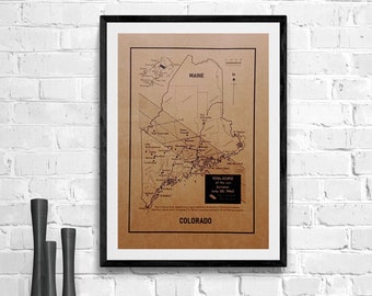 Stephen King Map of Maine - Etsy