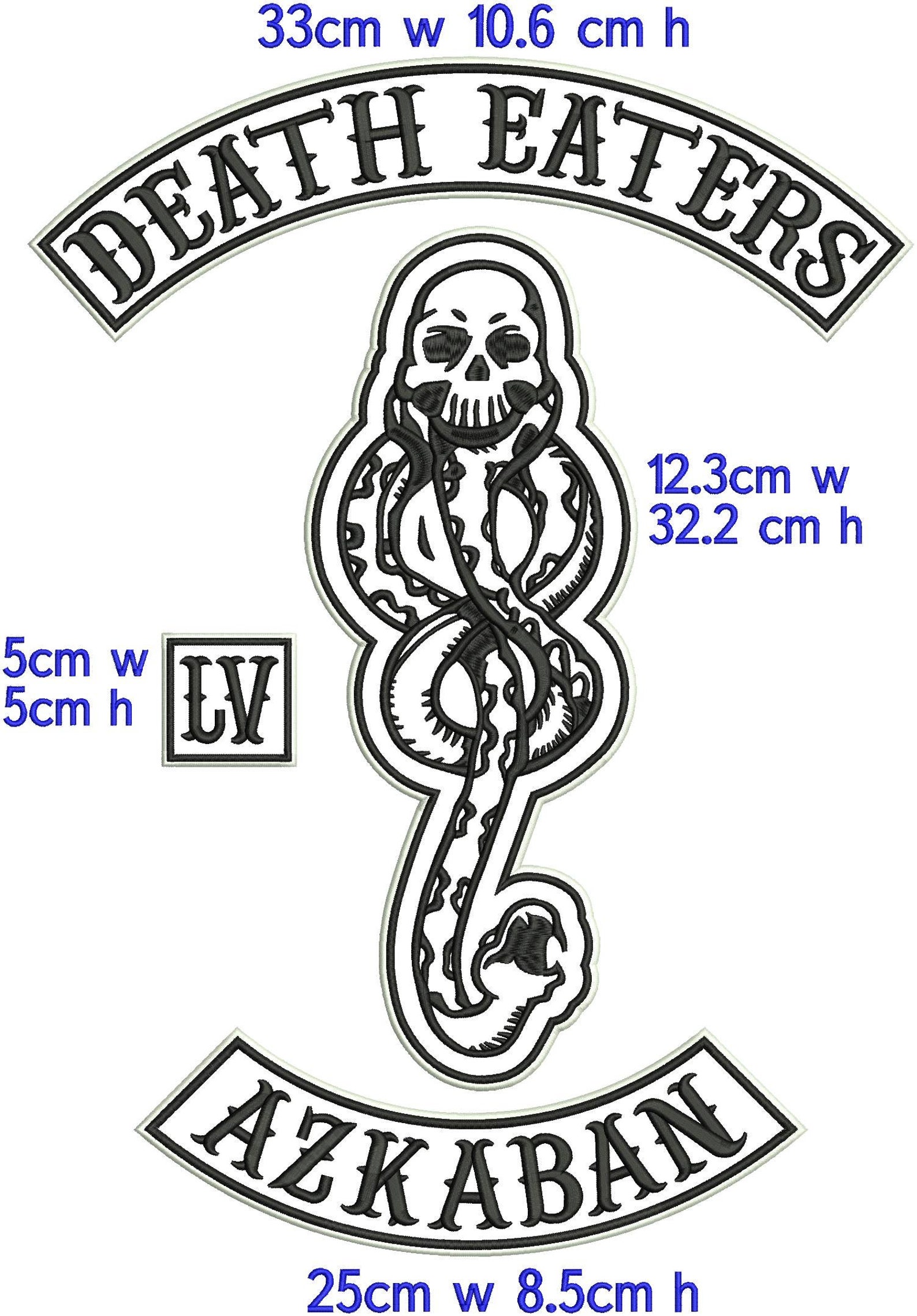 Death eaters 35cm iron on embroidered set | Etsy