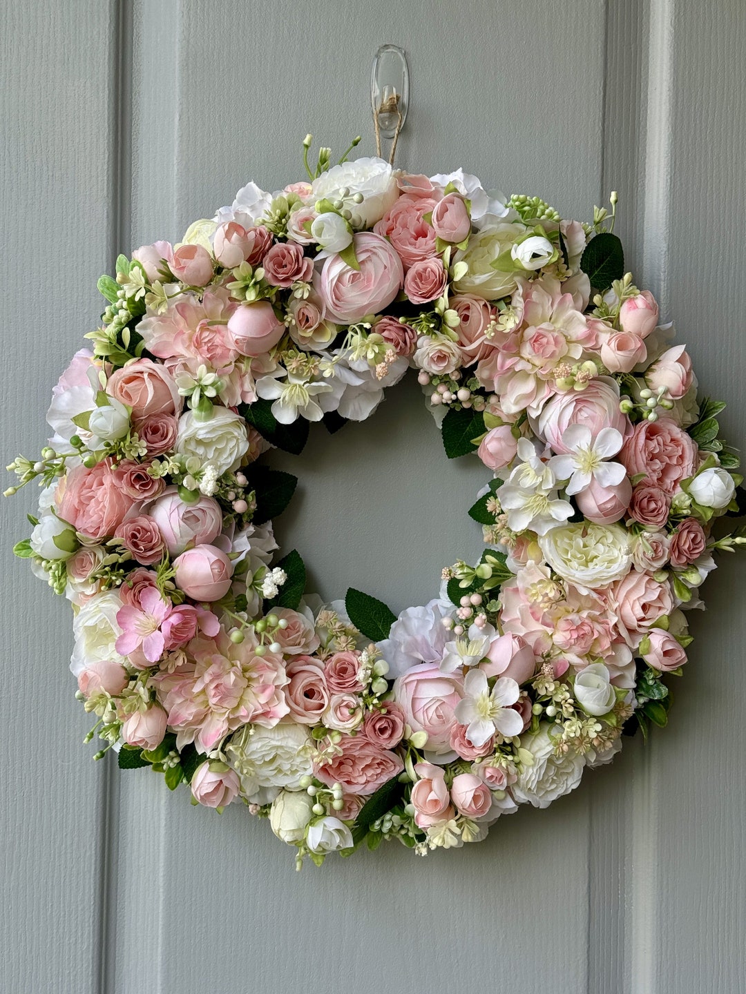 Luxury Large Spring Wreath Faux Wedding Decor Mix Flowers Wreath ...