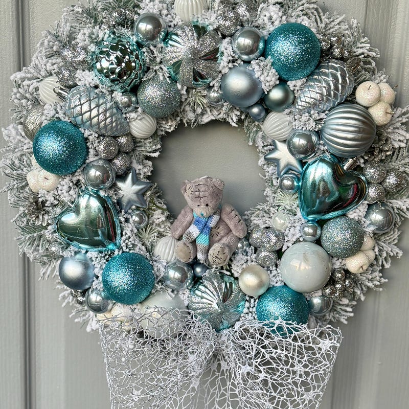 Blue Christmas Wreath - Etsy