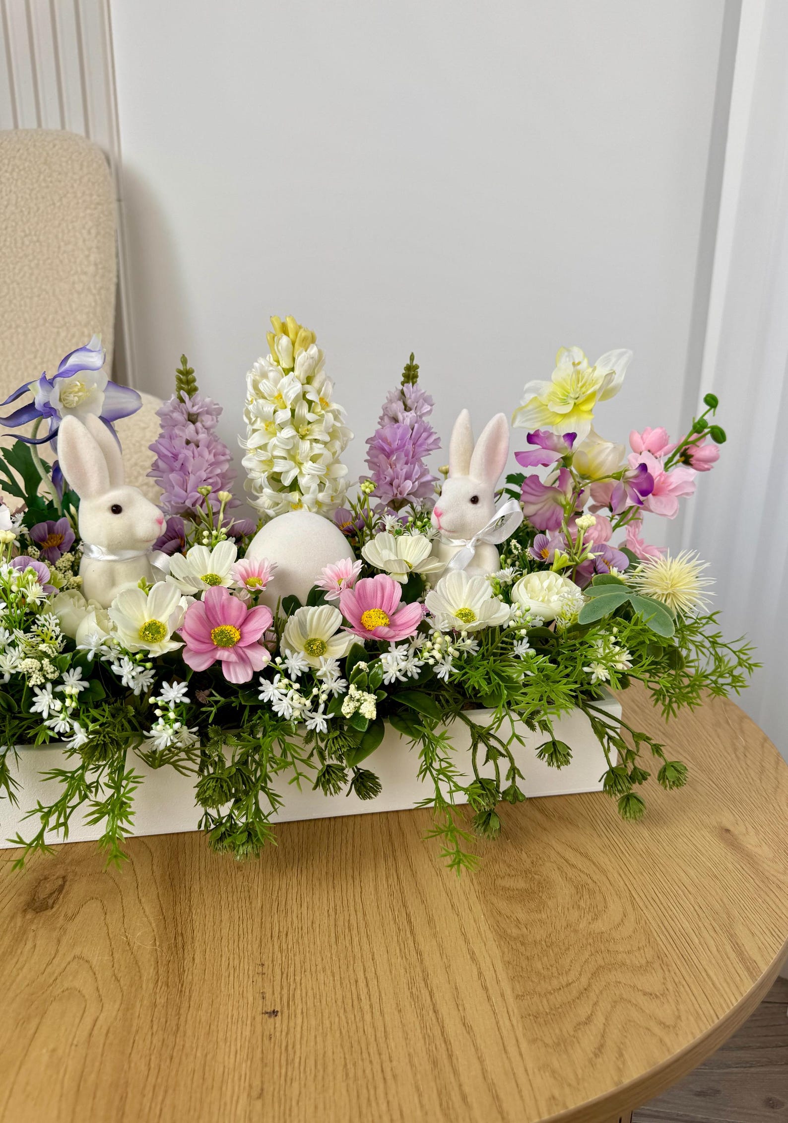 Easter Floral Centerpiece With Rabbits, Spring Table Decor - Etsy