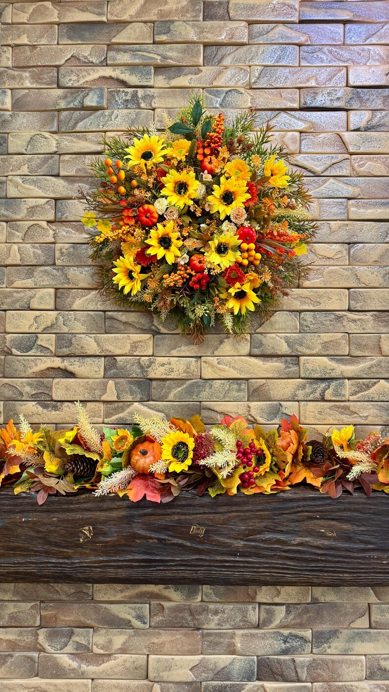 Fall Pumpkin Garland: Thanksgiving Table Decor, Autumn Mantelpiece ...