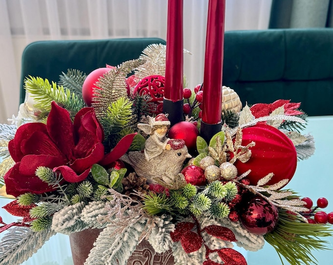 Long Xmas Advent Centerpiece Dining Table Christmas Centerpiece Advent ...