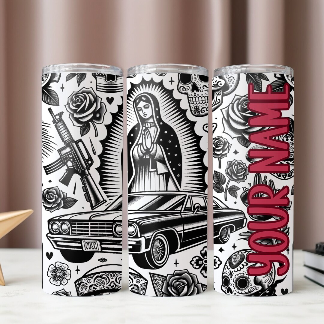 Chicano Inspired Cup, Latina Tumbler, Chicano Art Mug, Latino Heritage ...