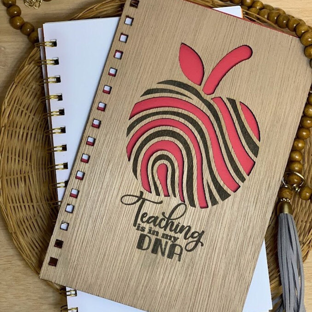 Teacher Engraved Wooden Notebook, Notebook Personalized Gift for ...