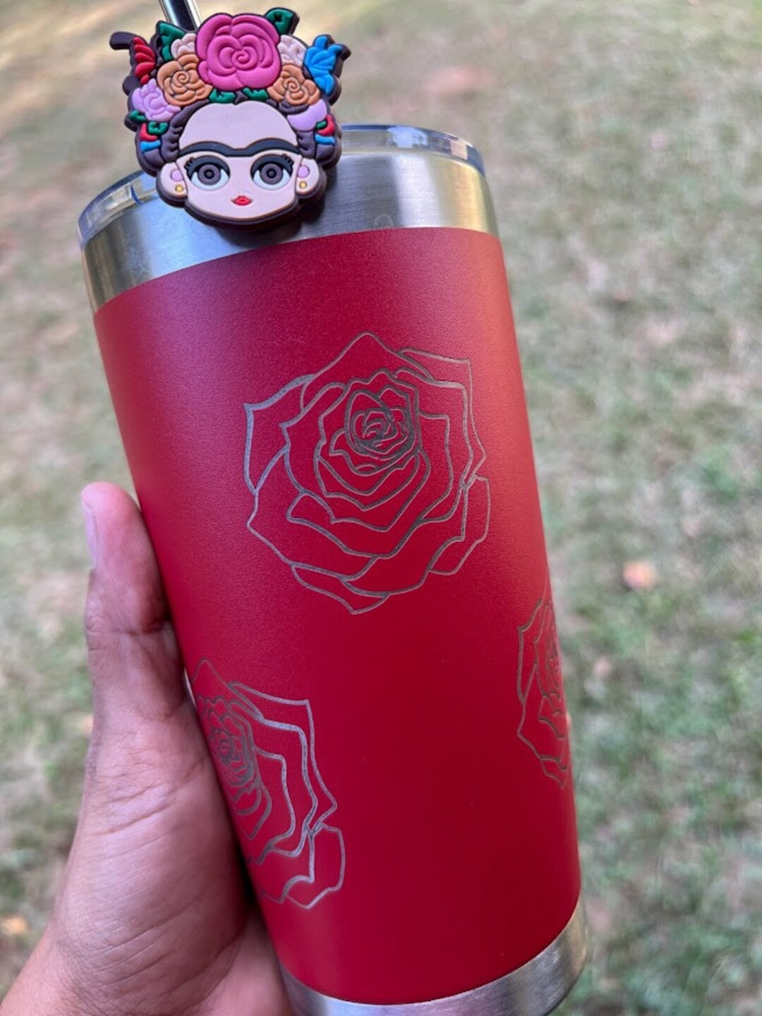 Roses Engraved Tumbler, Roses Cup, Engraved Tumbler, Personalized ...