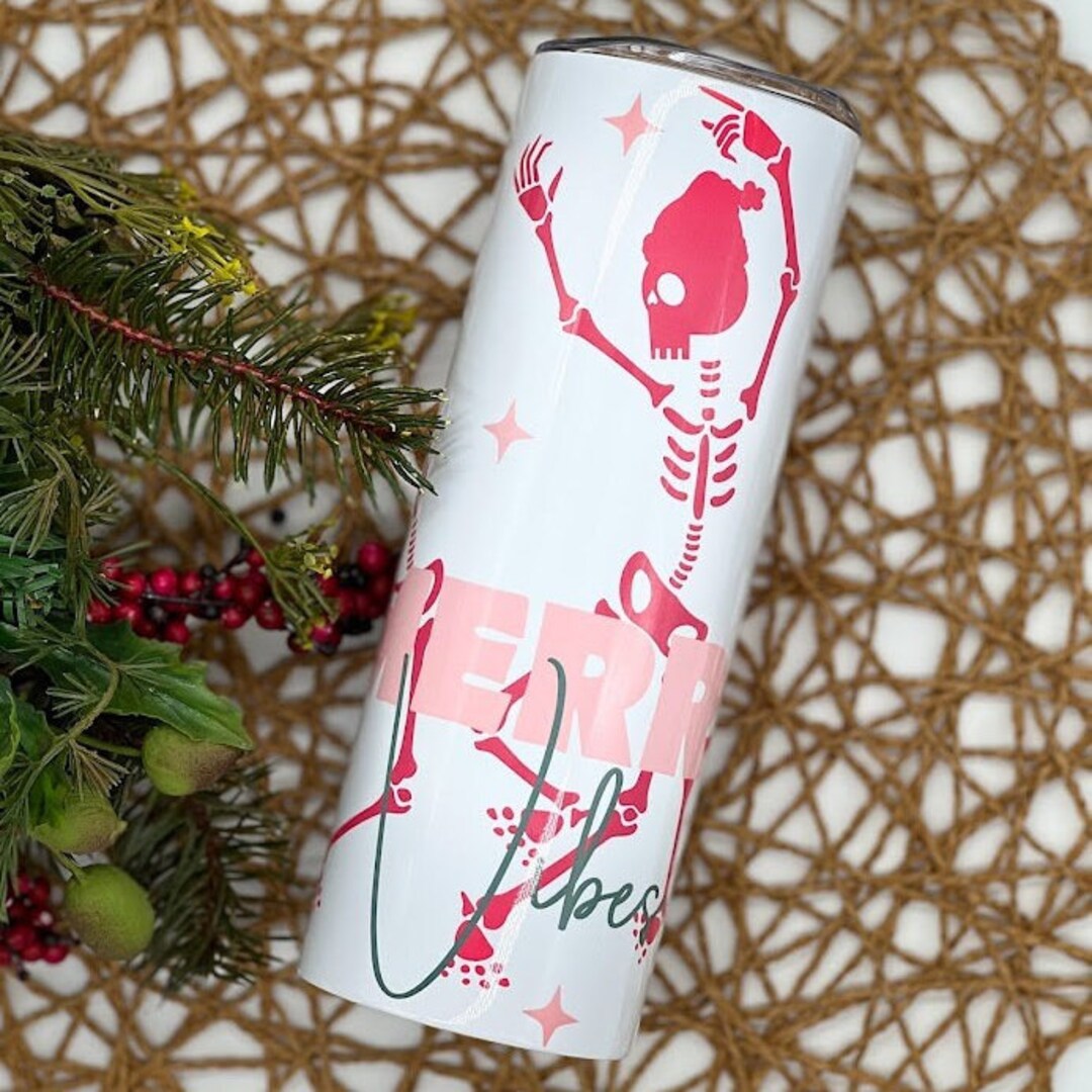 Merry Christmas Vibes Tumbler Skeleton Vibes Skeleton - Etsy