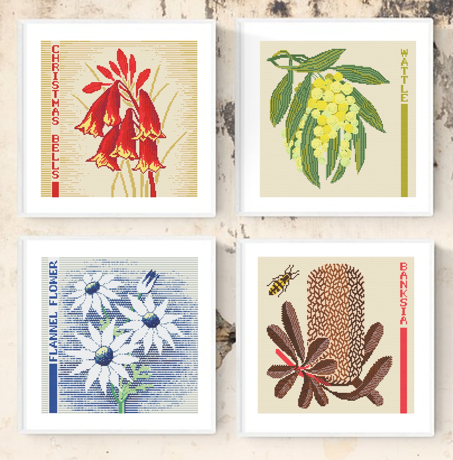 Golden Wattle Cross Stitch Pattern, Australian Stamp, Digital Download ...