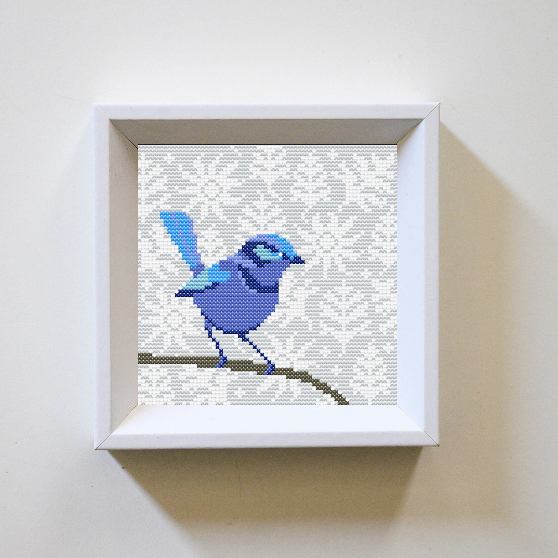 Splendid Wren Cross Stitch Pattern, Australian Bird, Blue Fairy Wren ...