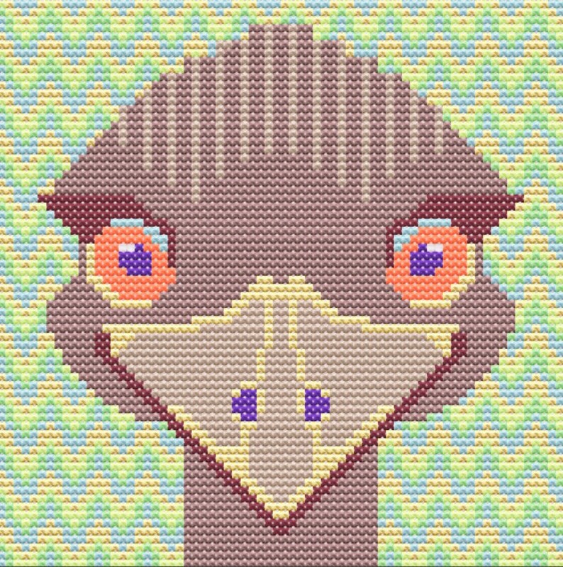 Emu Cross Stitch Pattern: Australian Bird (PDF Download) - Etsy