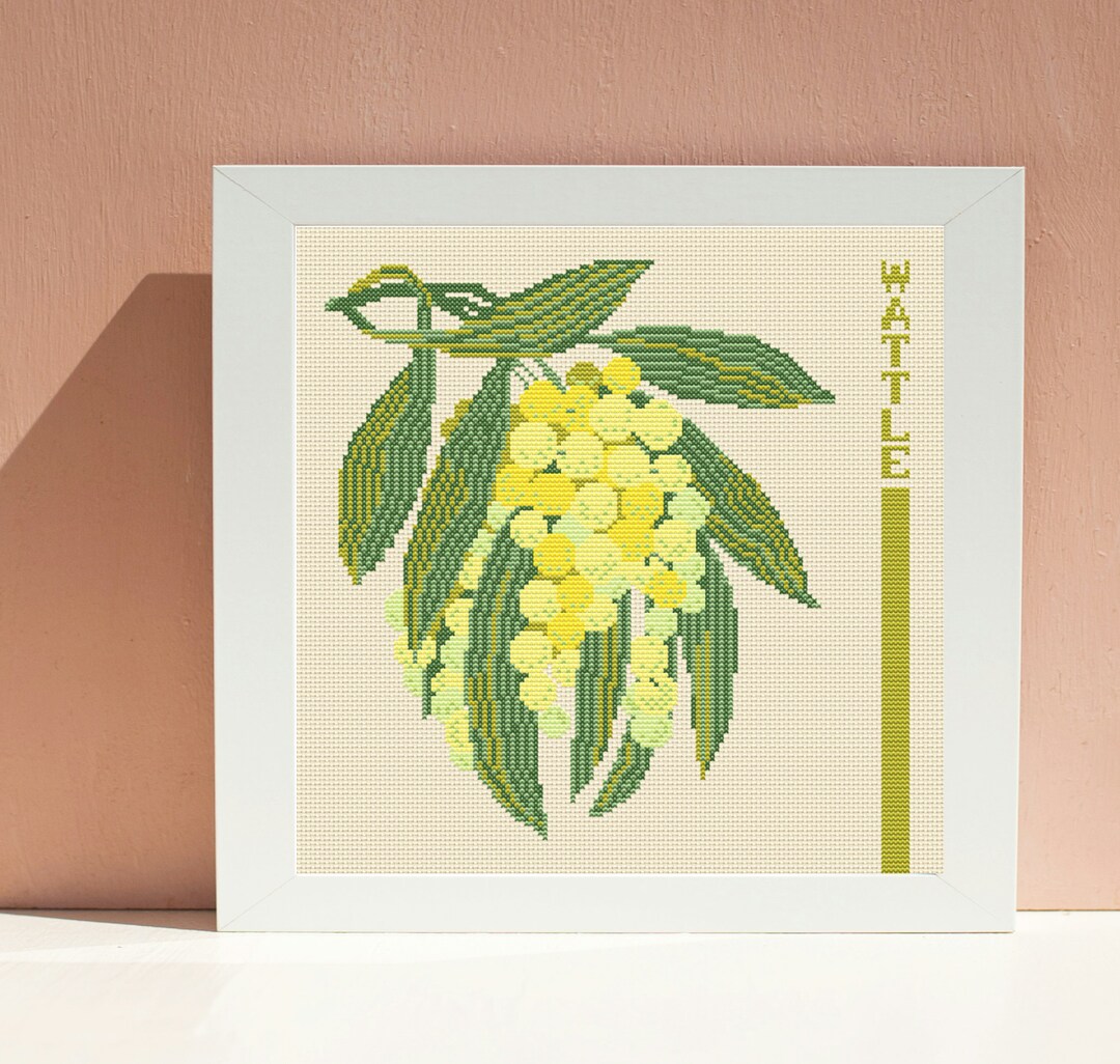 Golden Wattle Cross Stitch Pattern, Australian Stamp, Digital Download ...