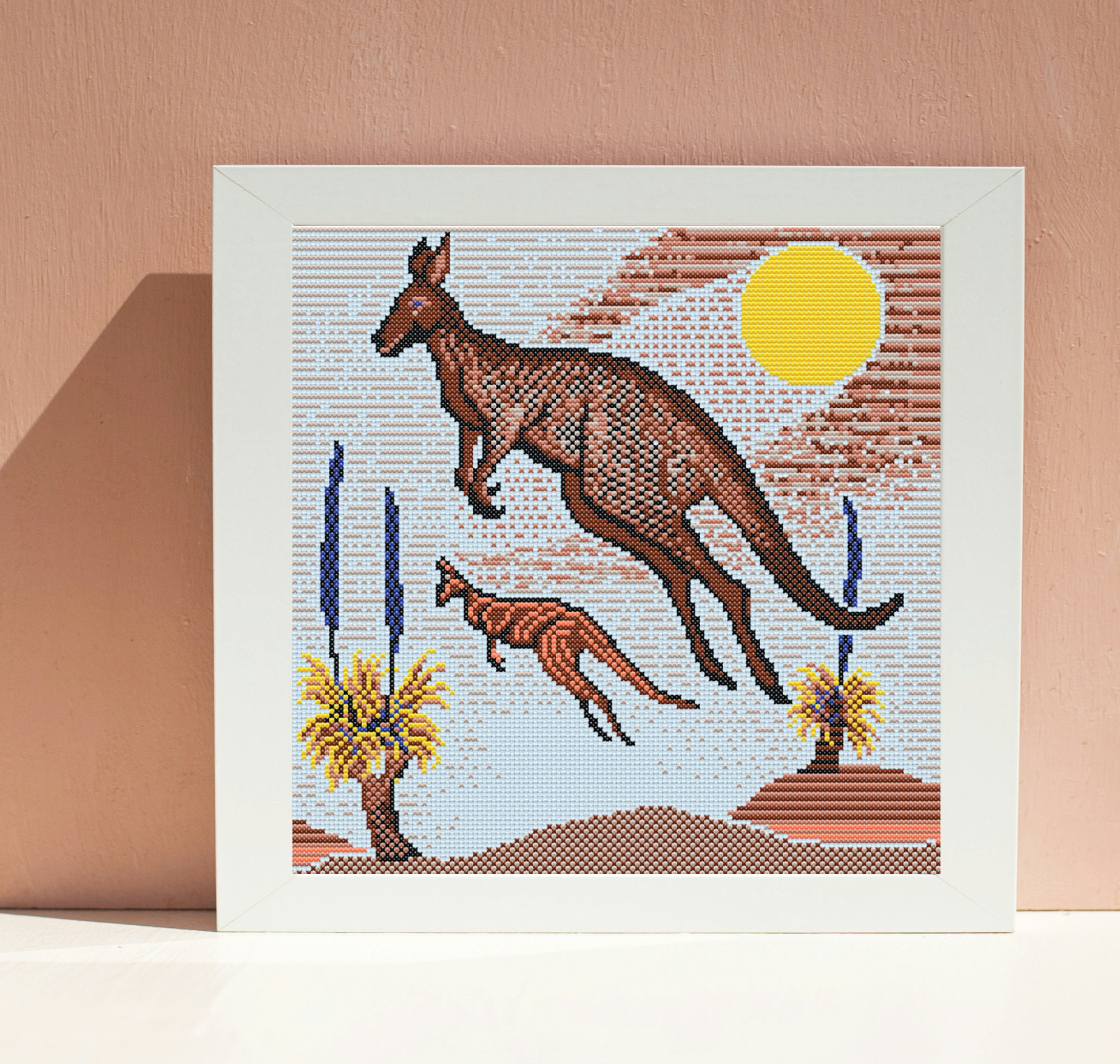 Kangaroos Cross Stitch Pattern, Australian Animal, PDF Download - Etsy