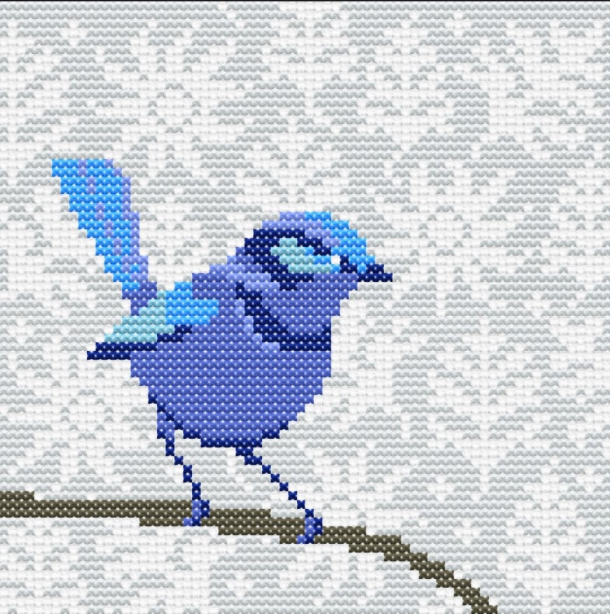 Splendid Wren Cross Stitch Pattern, Australian Bird, Blue Fairy Wren ...