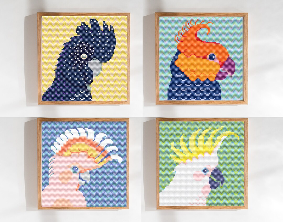 Australian Cockatoos Cross Stitch Pattern, Bird Design, Colorful ...