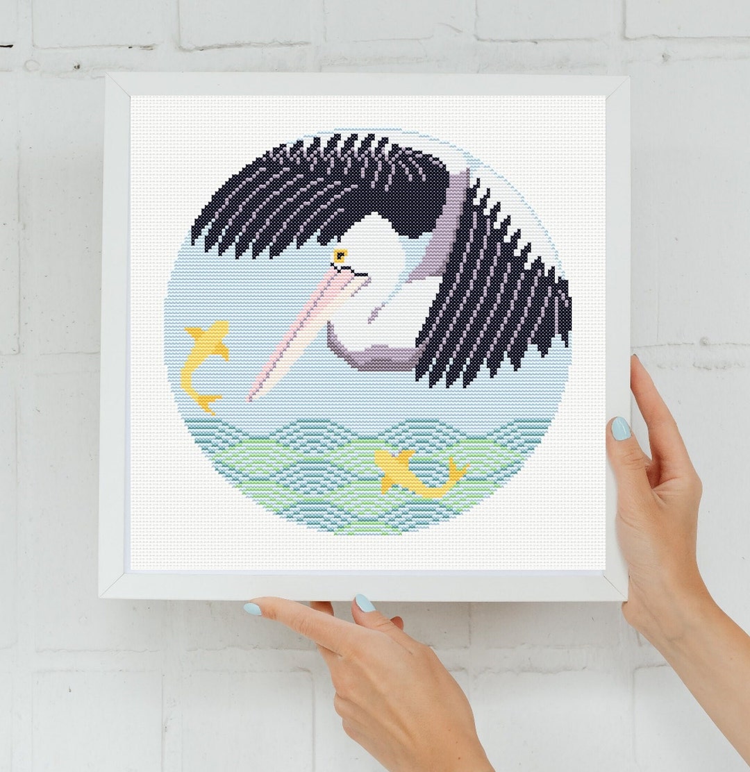 Pelican Cross Stitch Pattern, Australian Bird, PDF Download - Etsy