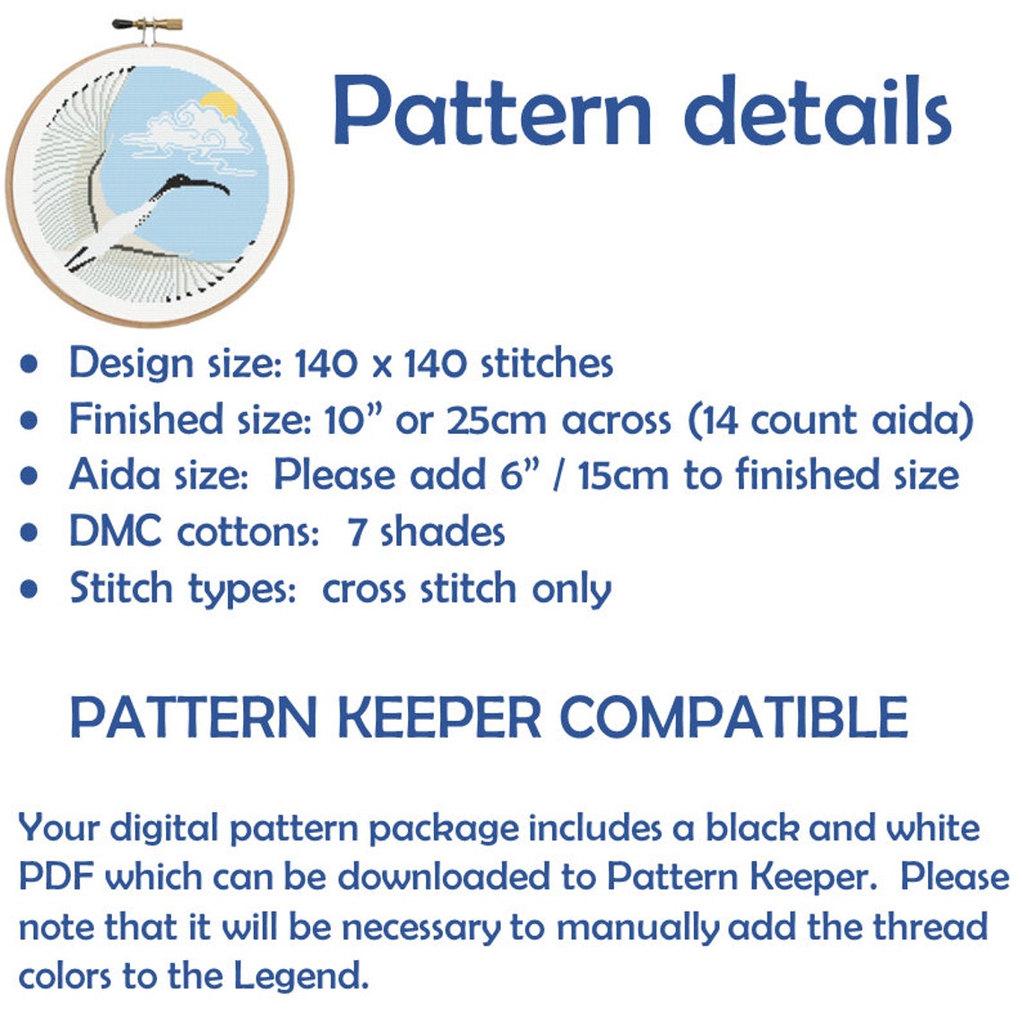 White Ibis Cross Stitch Pattern, Australian Bird, PDF Download - Etsy