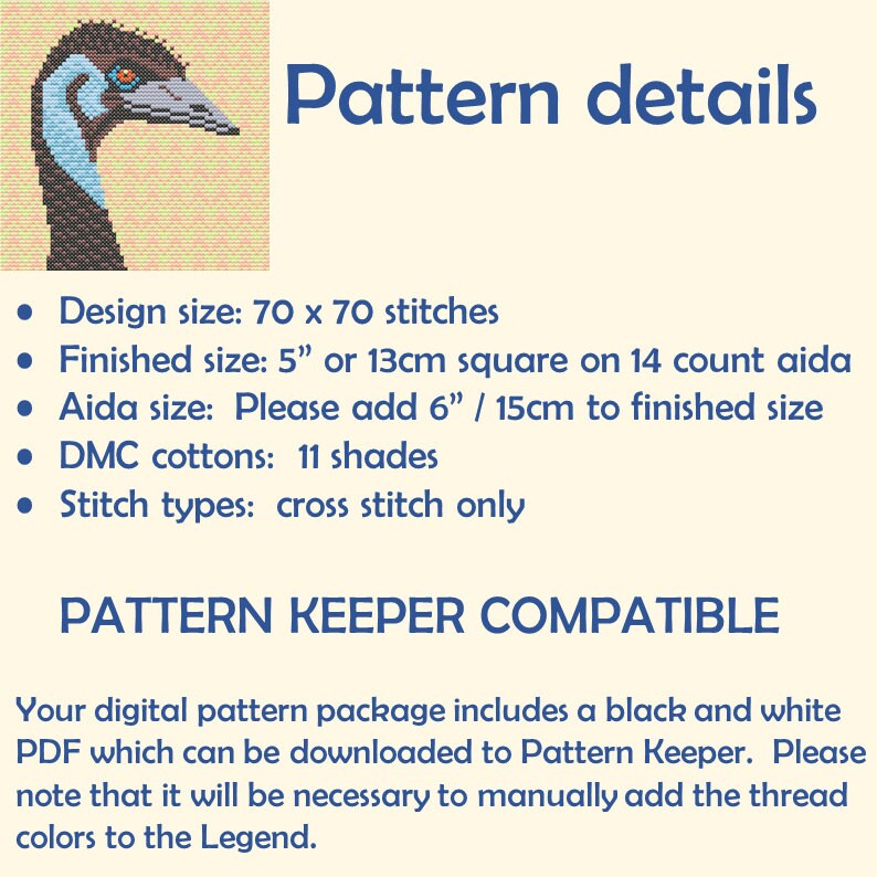 Emu Cross Stitch Pattern, Australian Bird, PDF Download - Etsy