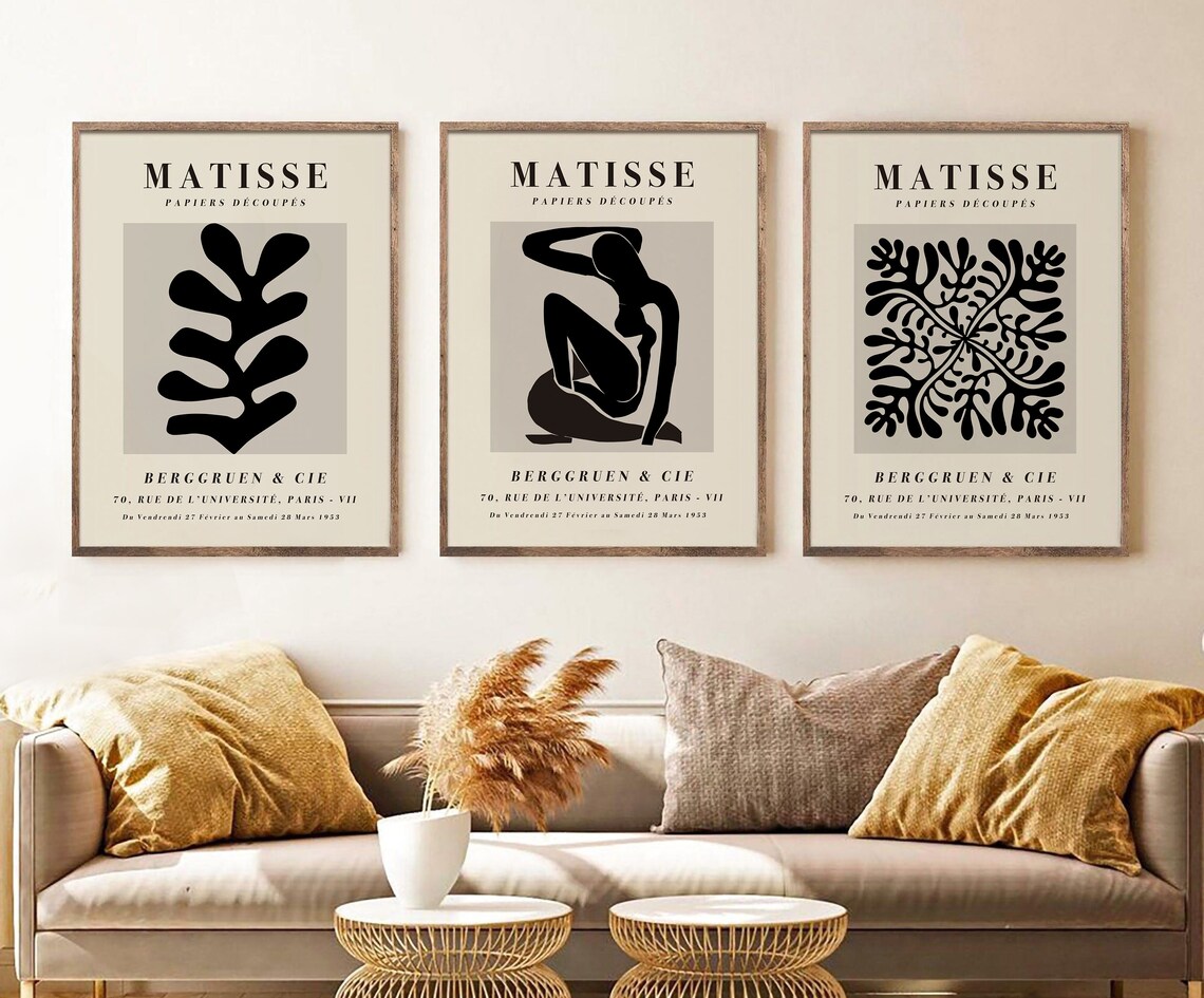 Matisse Print Set of Three, Henri Matisse Print, Matisse Art Print ...