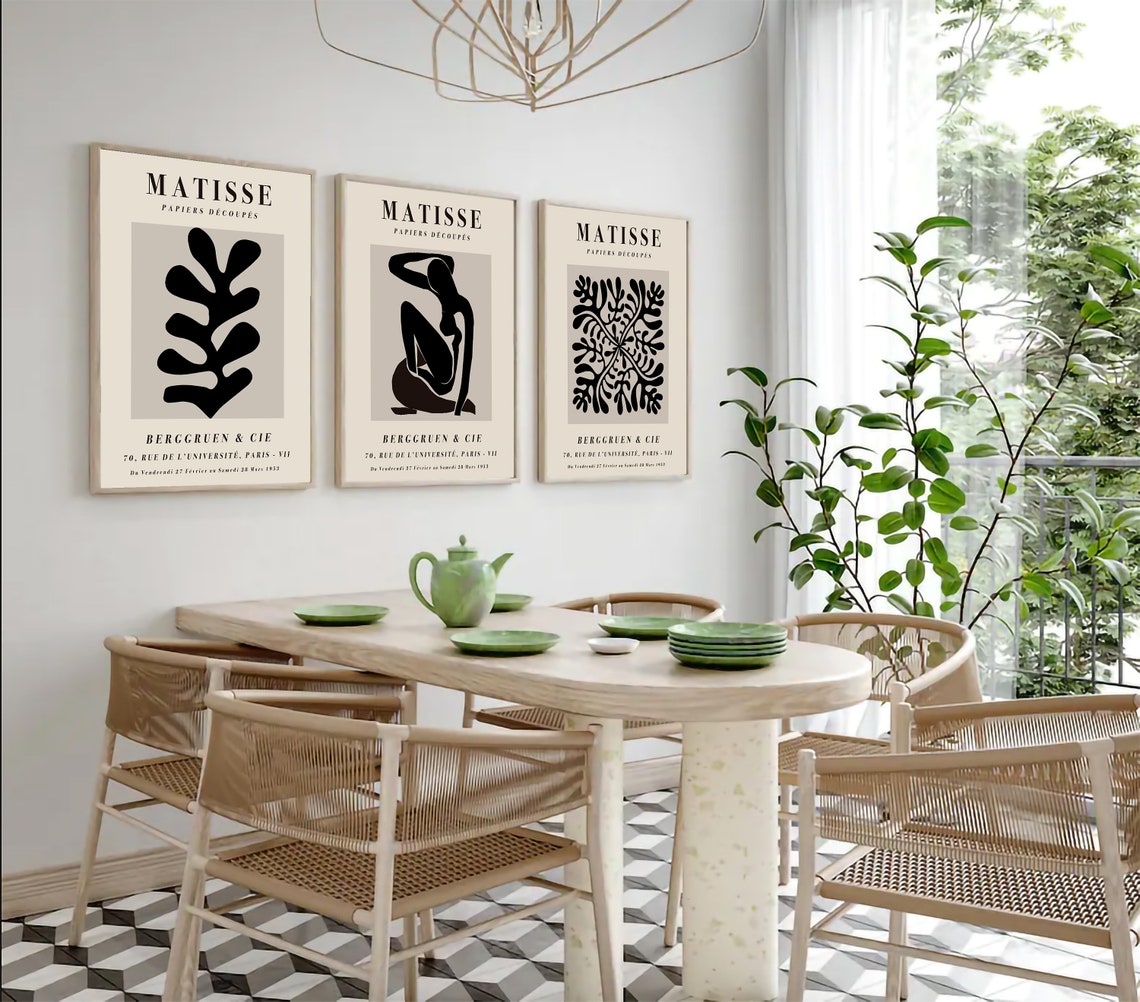 Matisse Print Set of Three, Henri Matisse Print, Matisse Art Print ...