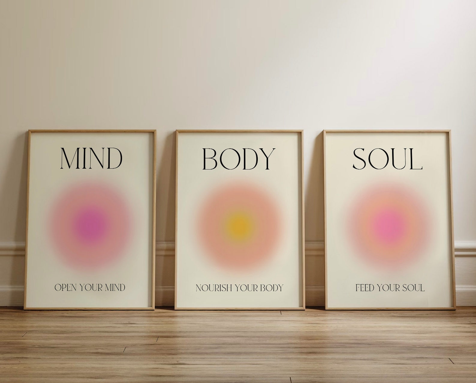 Mind Body Soul Aura Poster 3 Piece Wall Art Aura Energy - Etsy