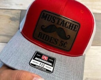 Free Mustache Rides Leather Patch Hat - Etsy