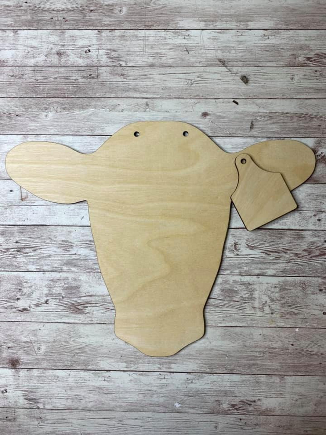 Cow Head With Ear Tag Door Hanger | Unfinished | Make Your Own | Do It ...