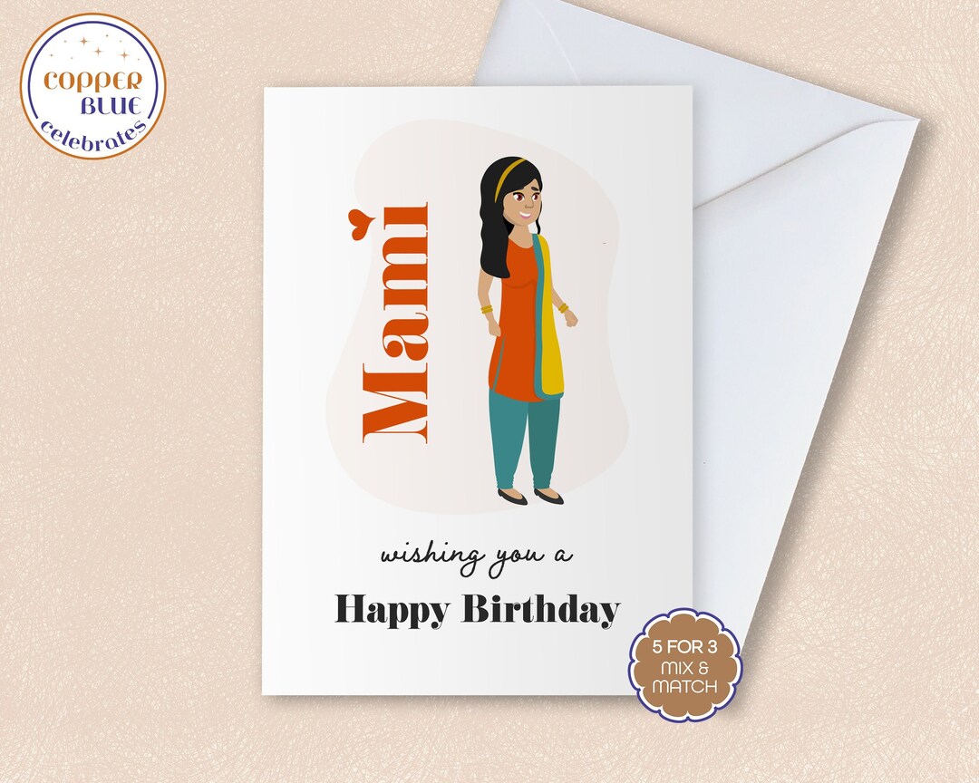 Mami Happy Birthday Card | Indian Maternal Auntie Birthday Wishes ...