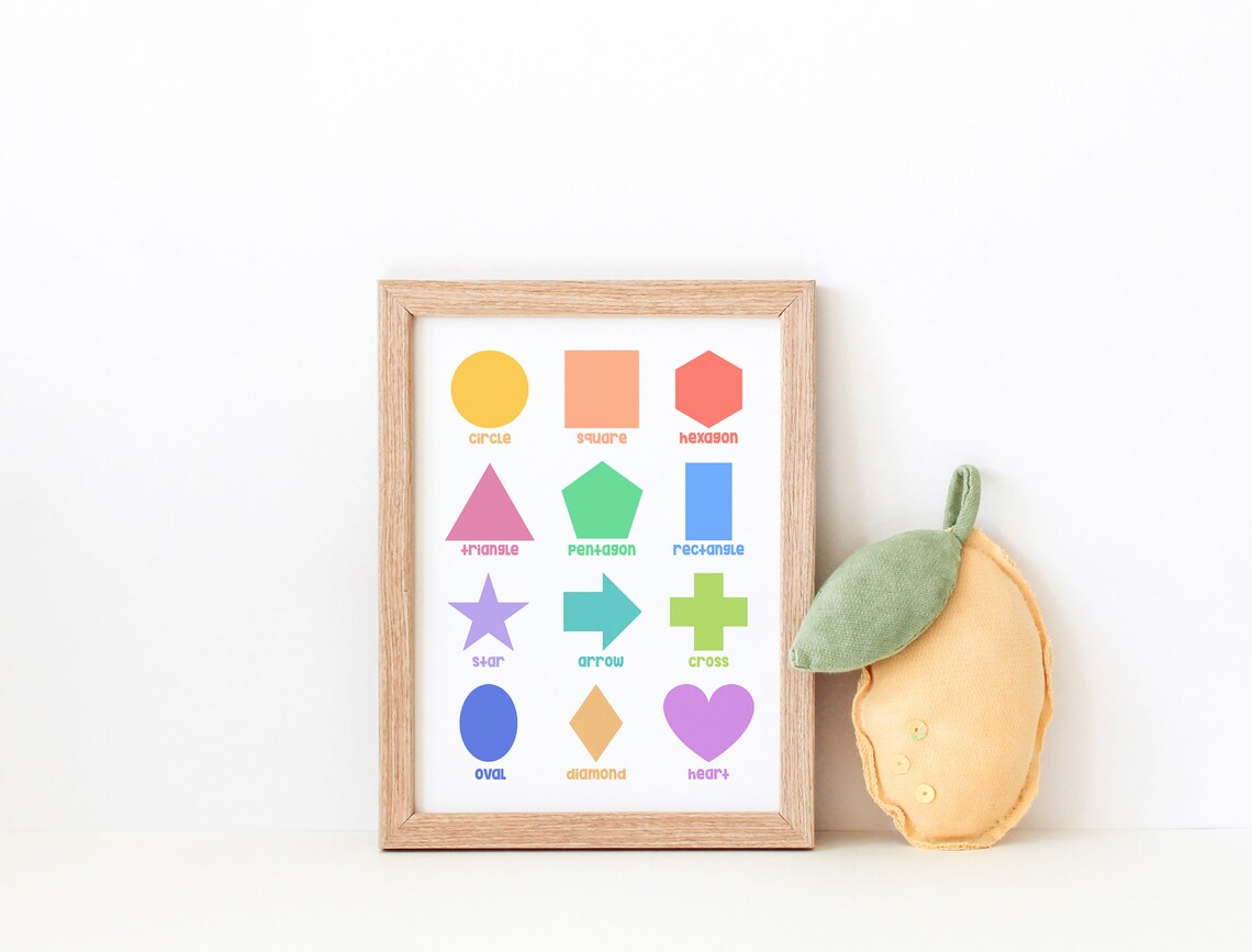 Shapes Poster Printable Wall Art, Montessori Nursery Wall Art ...