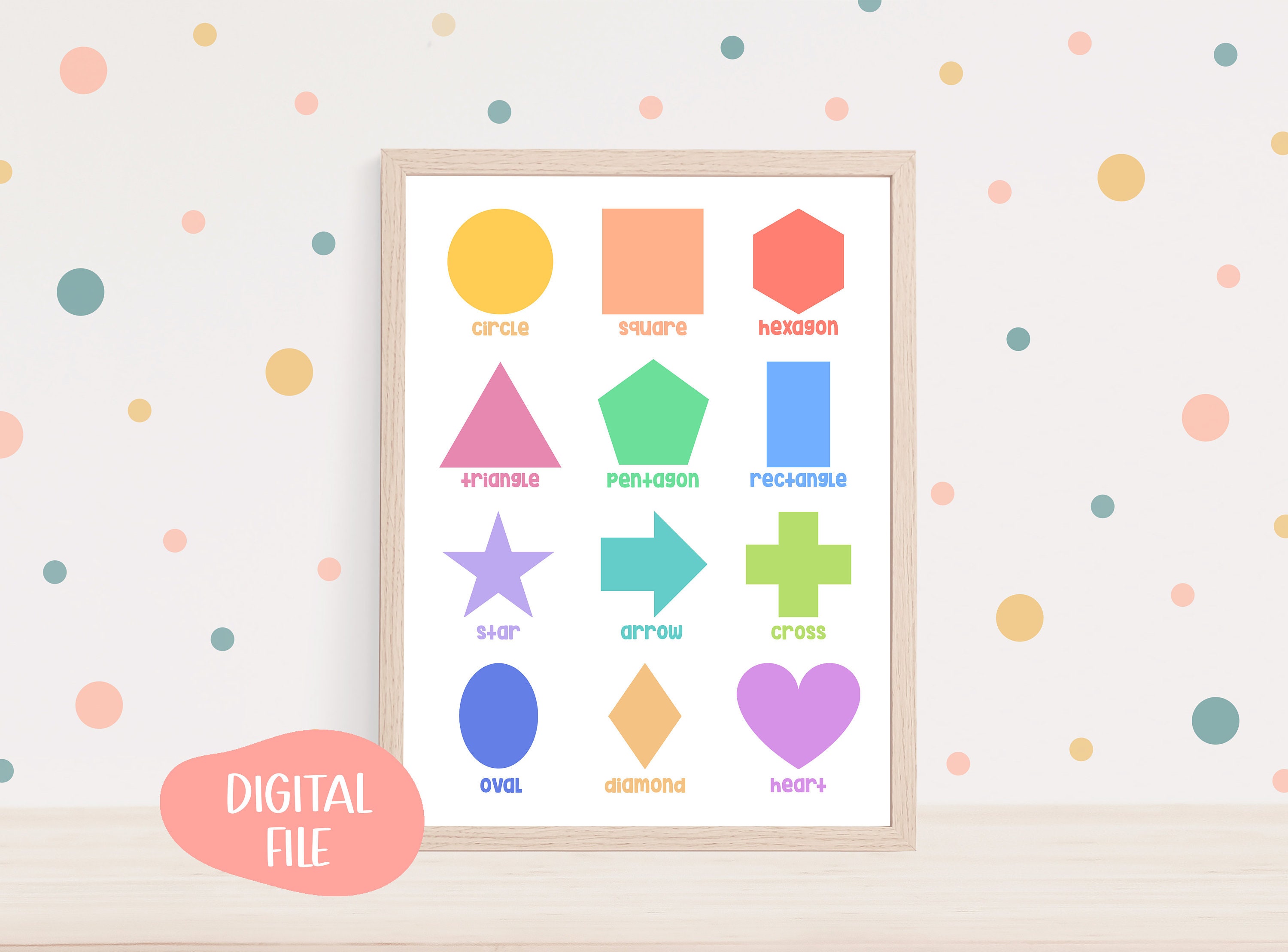 Shapes Poster Printable Wall Art, Montessori Nursery Wall Art ...