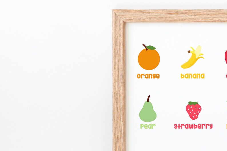 Fruit Poster Printable Wall Art, Montessori Nursery Print, Educational ...