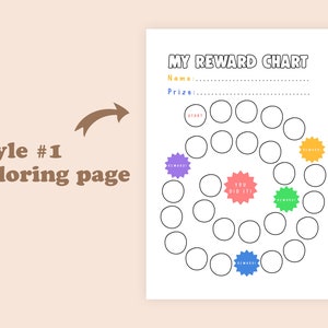 Printable Kids Reward Chart, Kids Routine Chart, Toddler Rainbow Chart ...