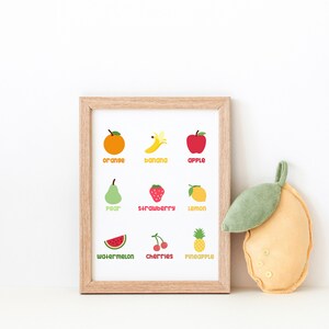 Fruit Poster Printable Wall Art, Montessori Nursery Print, Educational ...