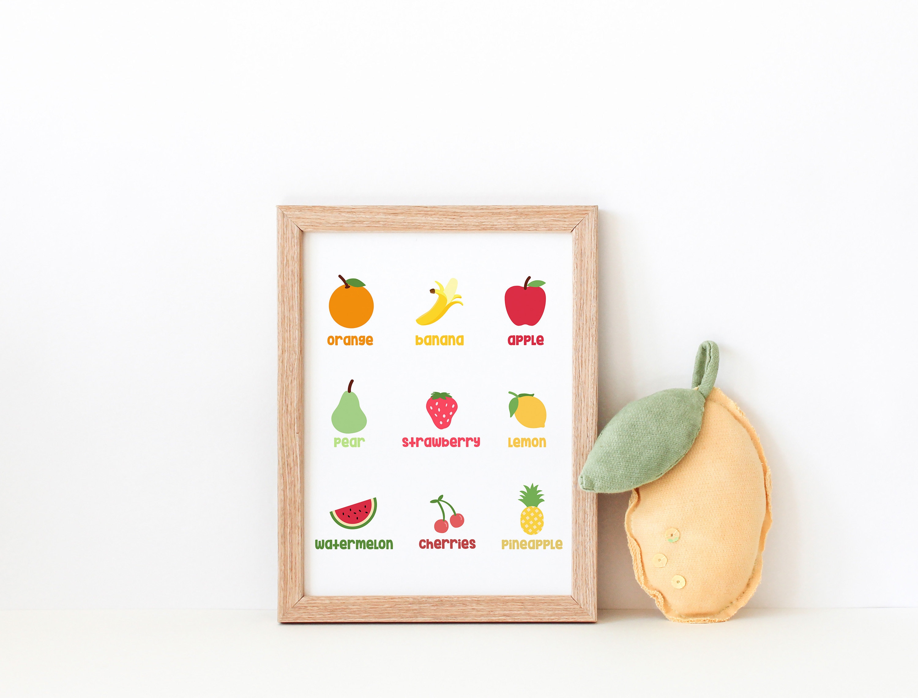 Fruit Poster Printable Wall Art, Montessori Nursery Print, Educational ...