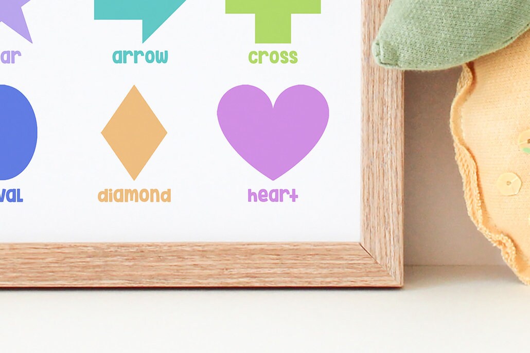 Shapes Poster Printable Wall Art, Montessori Nursery Wall Art ...