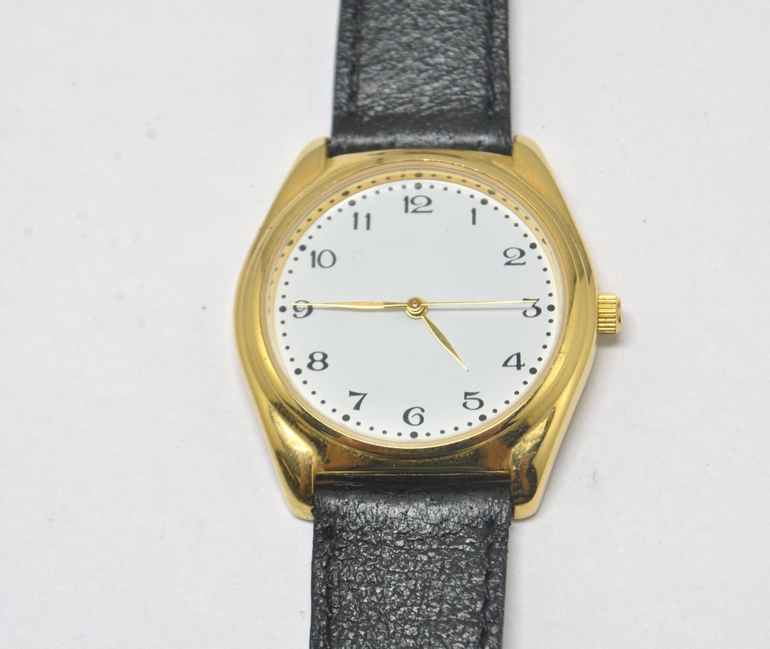 Classic Vintage Gold Watch With Arabic Numerals Dial - Etsy