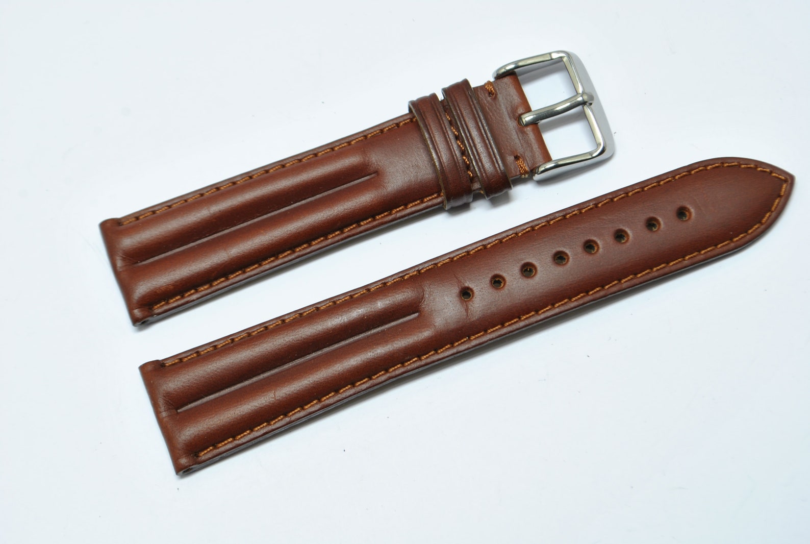 20mm XL, Long Watch Strap, Smooth Oily Leather, Rail Style - Etsy