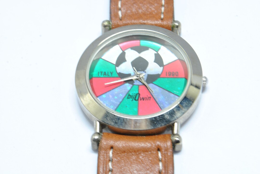 BIJOWIN Vintage Football Watch From the Italian World Cup and Leather ...