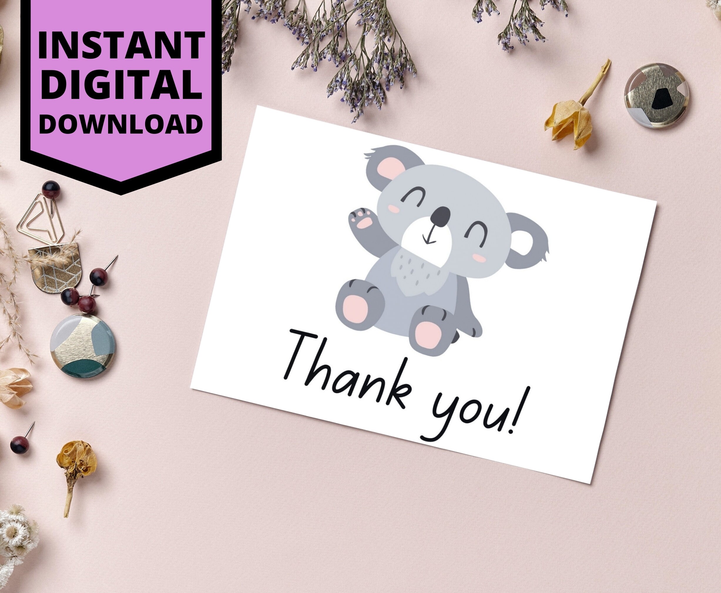 Thank You Cards Paper & Party Supplies Paper Koala card. Koala thanks ...