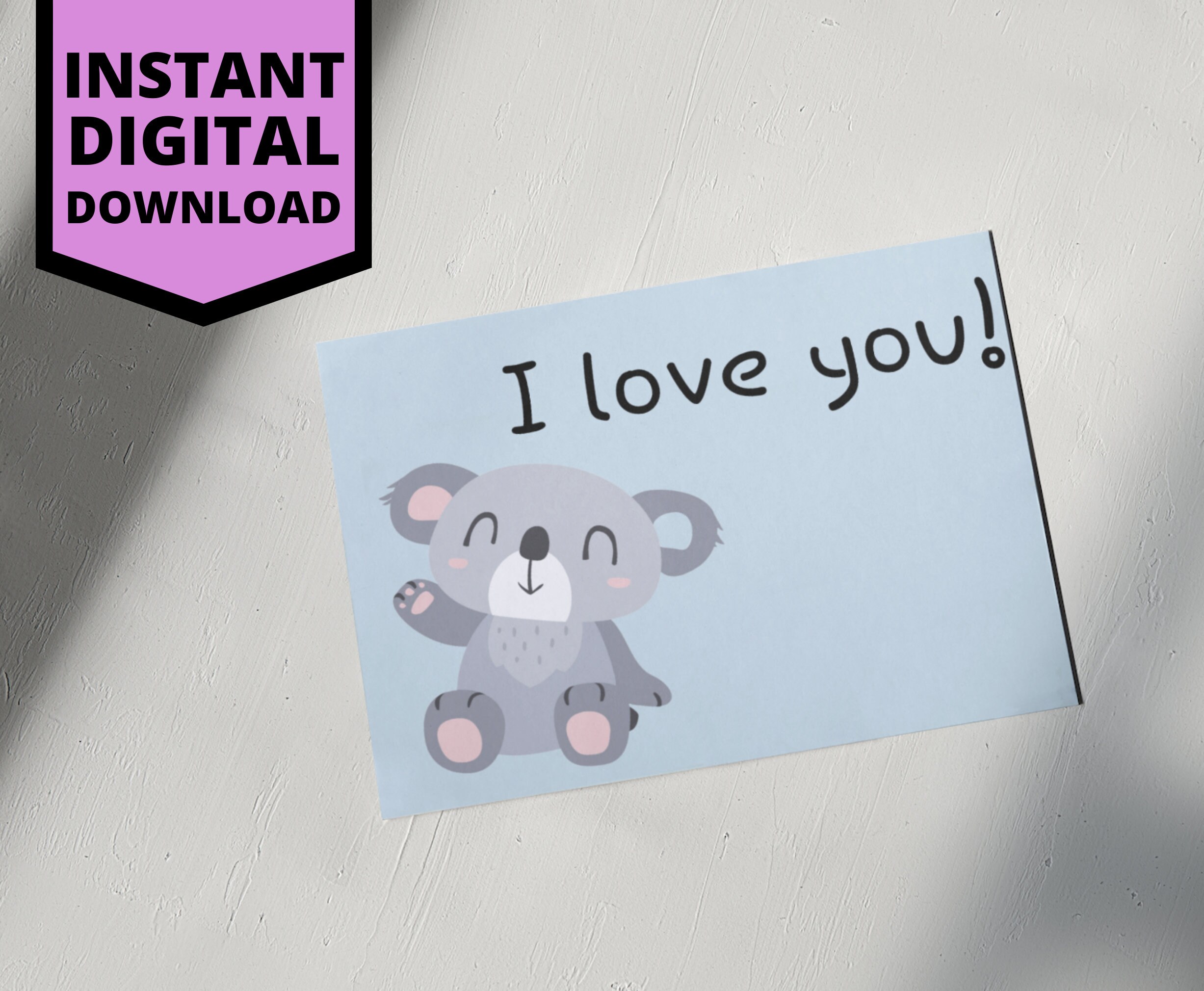 I Love You Greeting Card, Cute Card for Girlfriend, Animal Themed I ...