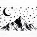 Illustration of Mountain Landscape and Starry Night, Mountain Svg ...